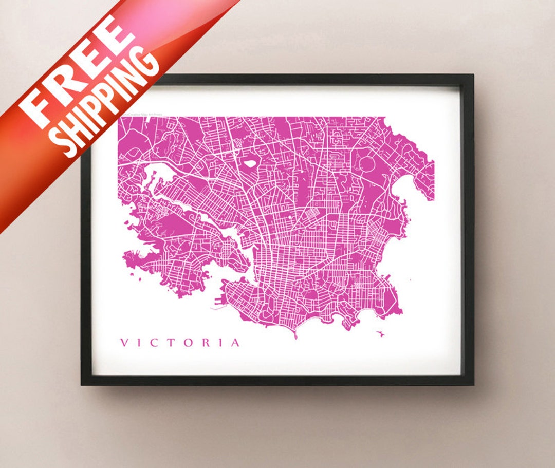 Victoria Map Art - BC, Canada Poster - Etsy