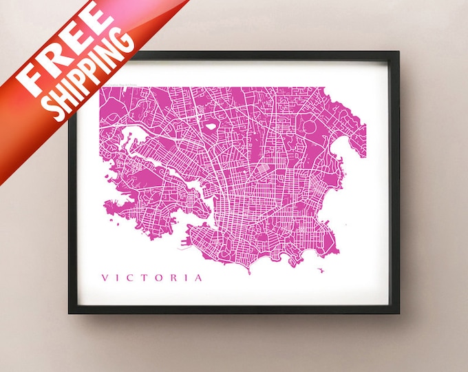 Victoria Map Art - BC, Canada Poster - Etsy