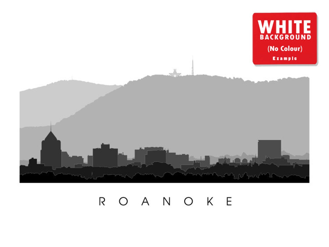 Roanoke Skyline Art - Virginia Poster Print - Etsy
