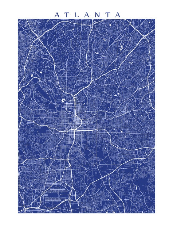 Atlanta Perimeter Map Print | Etsy