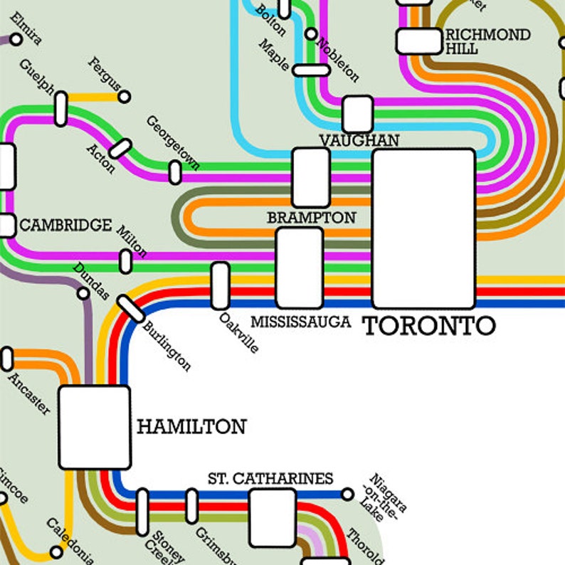 Ontario Metro Subway Map Art Print - Etsy