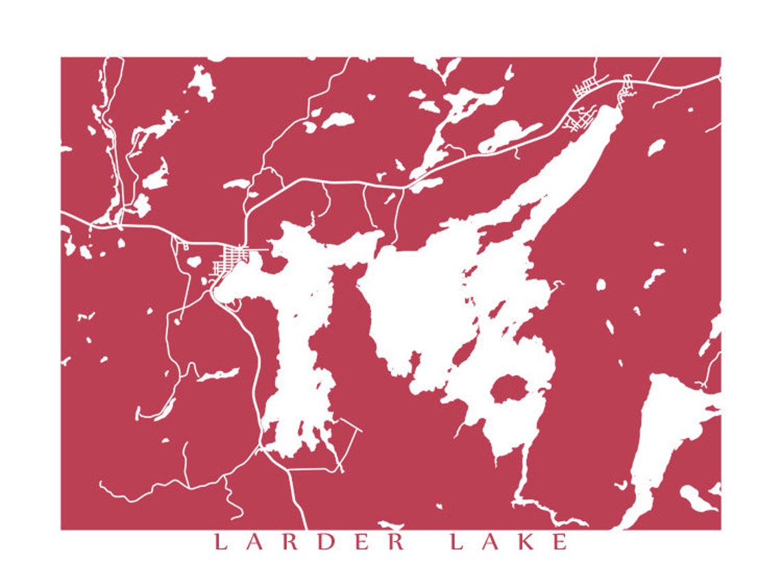 Larder Lake, Timiskaming, Northern Ontario Map Print - Etsy