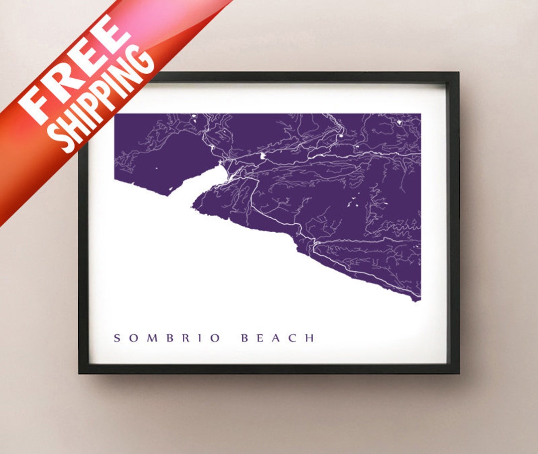 Sombrio Beach, Vancouver Island, BC Map Poster Print - British Columbia ...