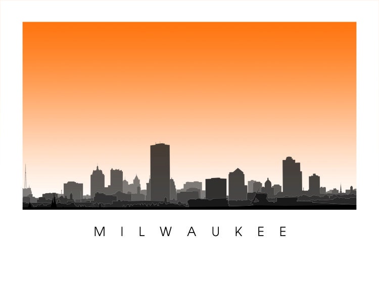 Milwaukee Skyline Art - Wisconsin City Poster Print - Etsy