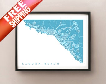 Laguna Beach Map : Vintage Laguna Beach Map Print Poster Circa 1940 ...