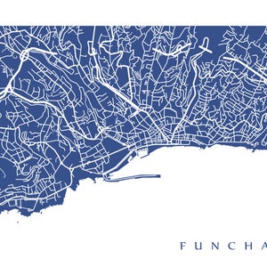 Funchal Map Print - Madeira Art Poster - Etsy
