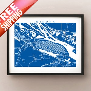 Winona, MN Map Print - Minnesota Poster - Etsy
