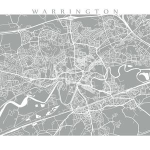 Warrington Map Print - England Poster - Etsy