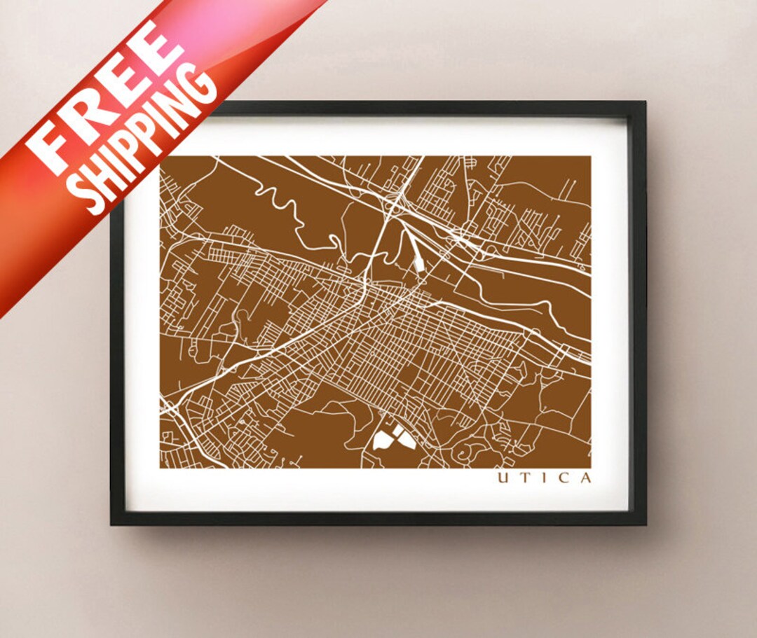 Utica Map Print - Upstate New York Art Poster - City Home Decor - Etsy