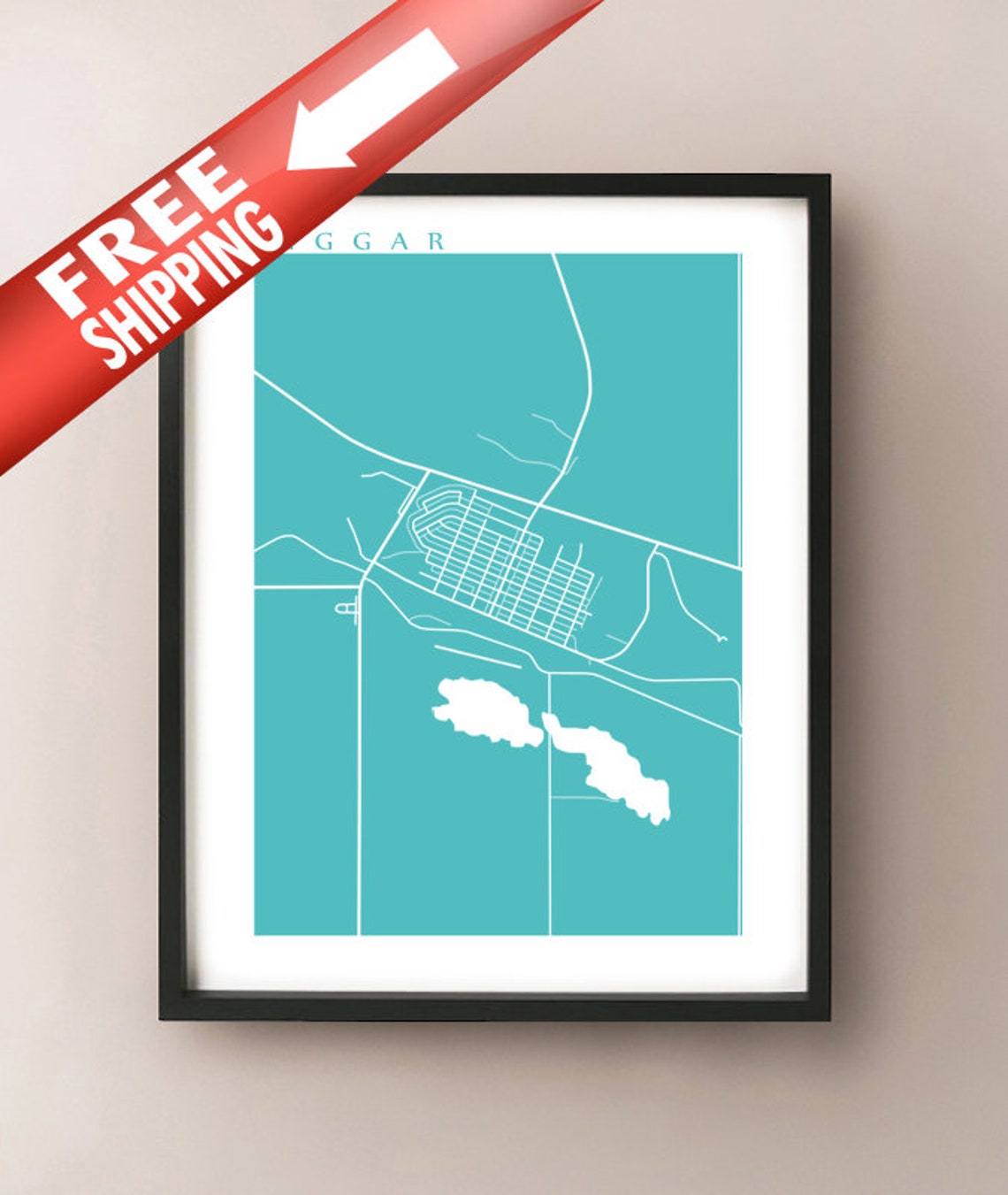 Biggar SK Map Print Saskatchewan Poster | Etsy