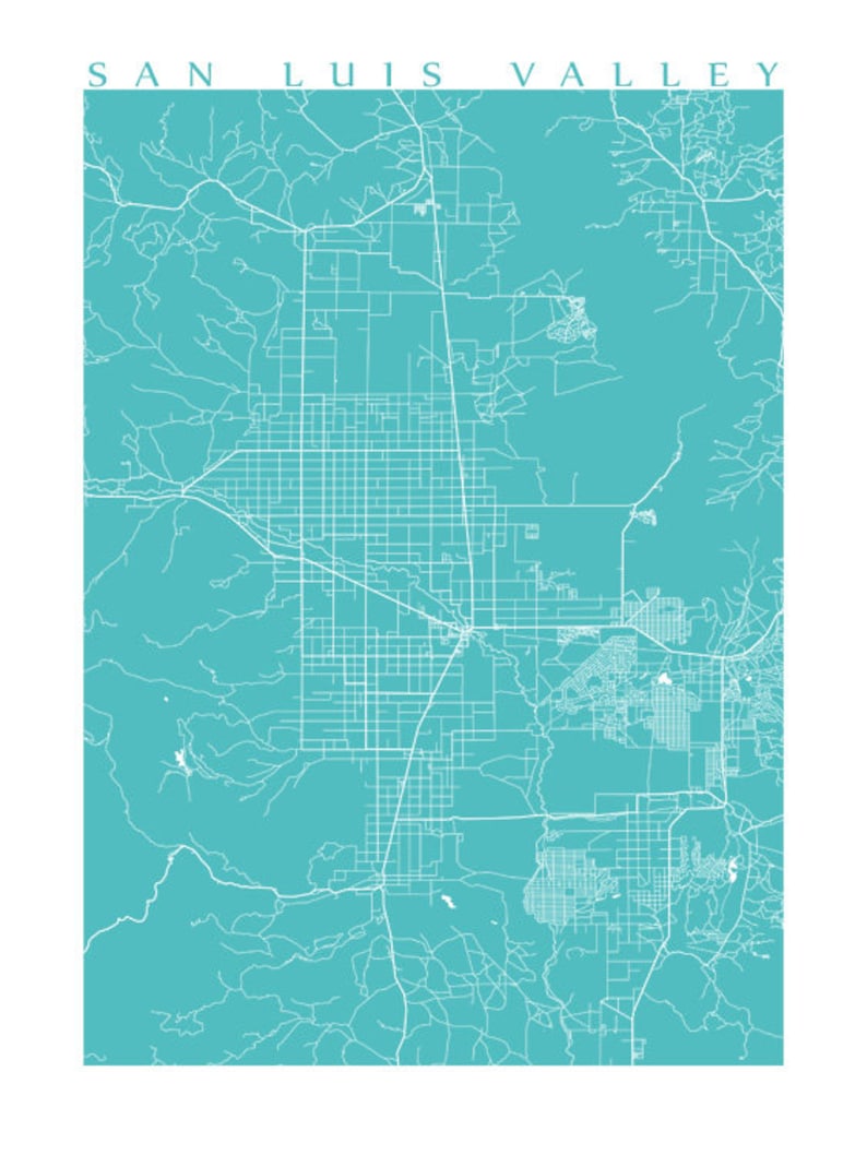 San Luis Valley Map Print Colorado Poster | Etsy