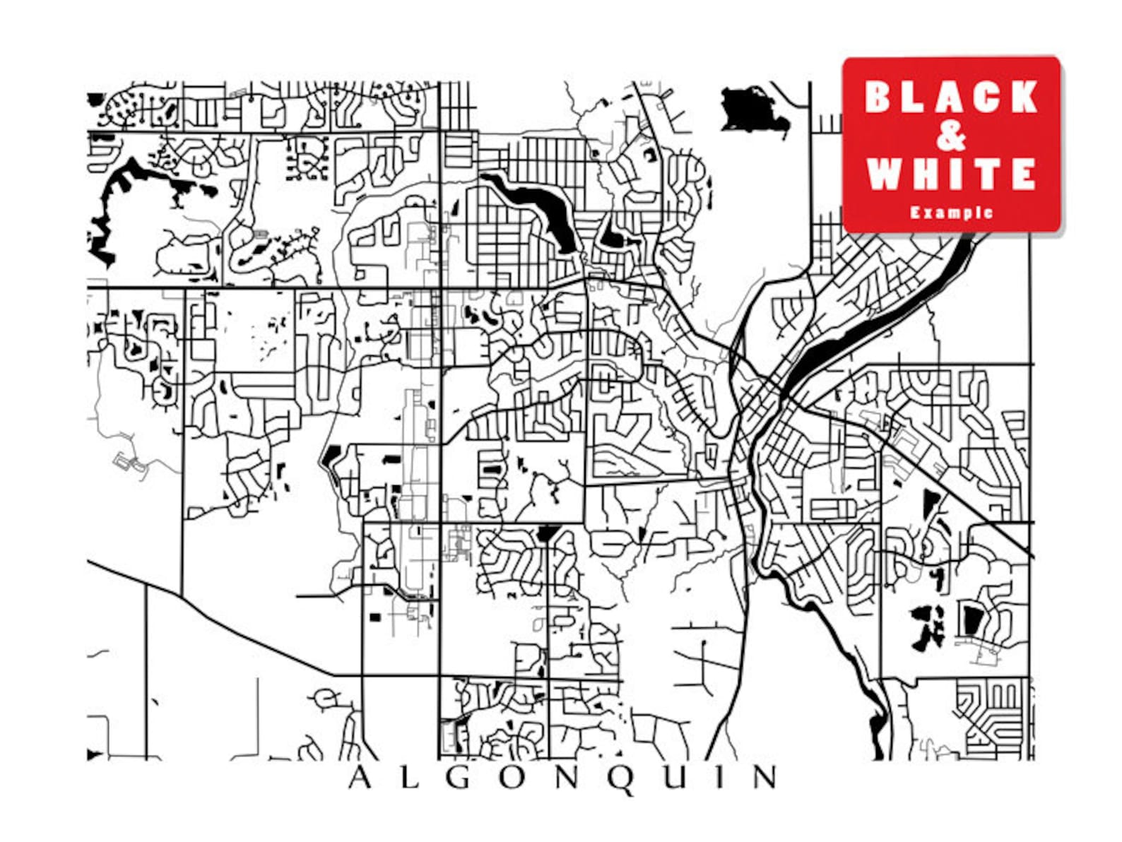 Algonquin IL City Map Print - Etsy