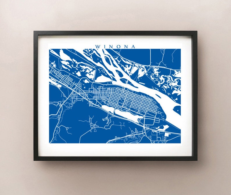 Winona MN Map Print Minnesota Poster - Etsy