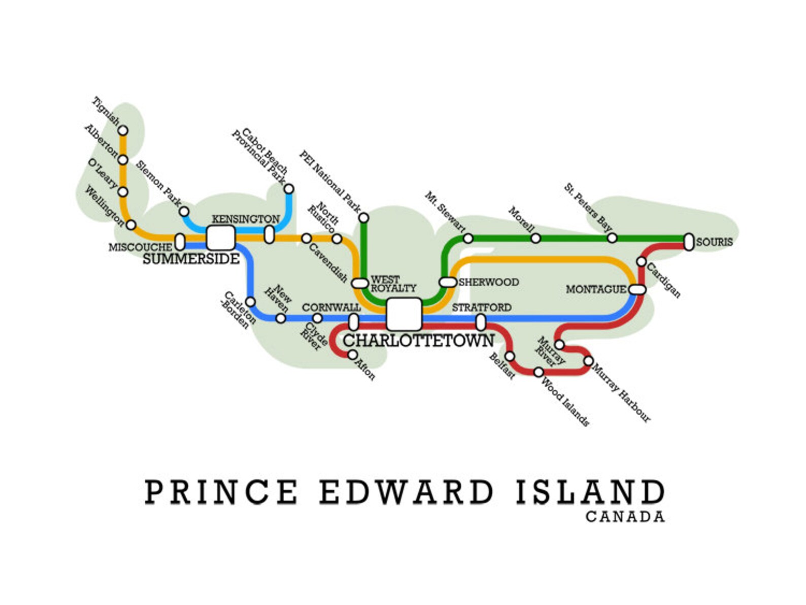 PEI Subway Map - Etsy