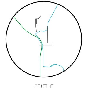 Seattle, Washington - Minimalist Metro Subway Art Print - Sounder - Etsy