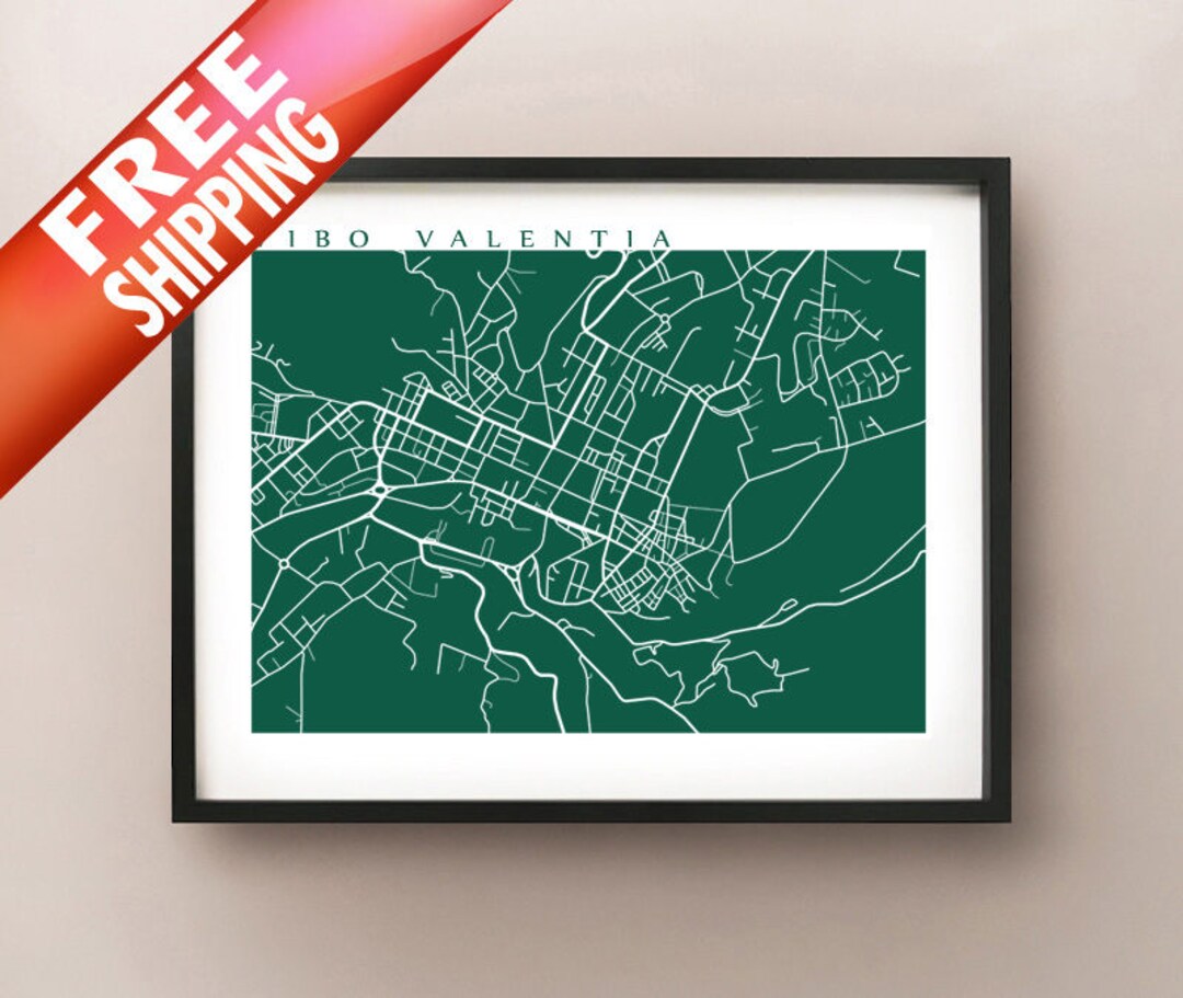 Vibo Valentia, Calabria Map Print - Etsy