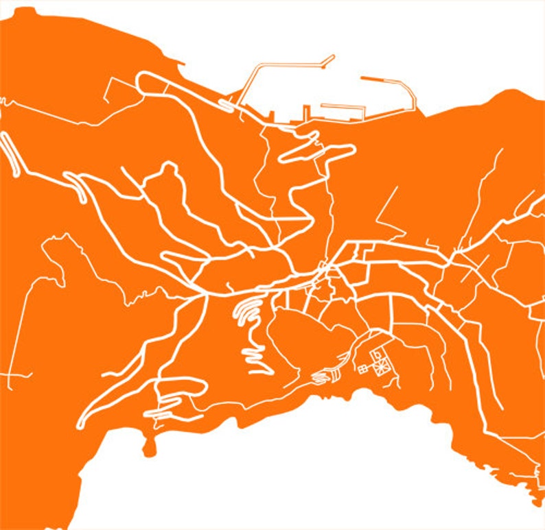 Capri Map Print Italy Poster Italian Home Decor Modern - Etsy