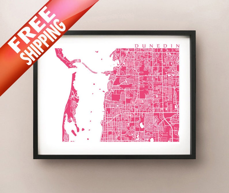 Dunedin Map Print - Florida Poster - Etsy