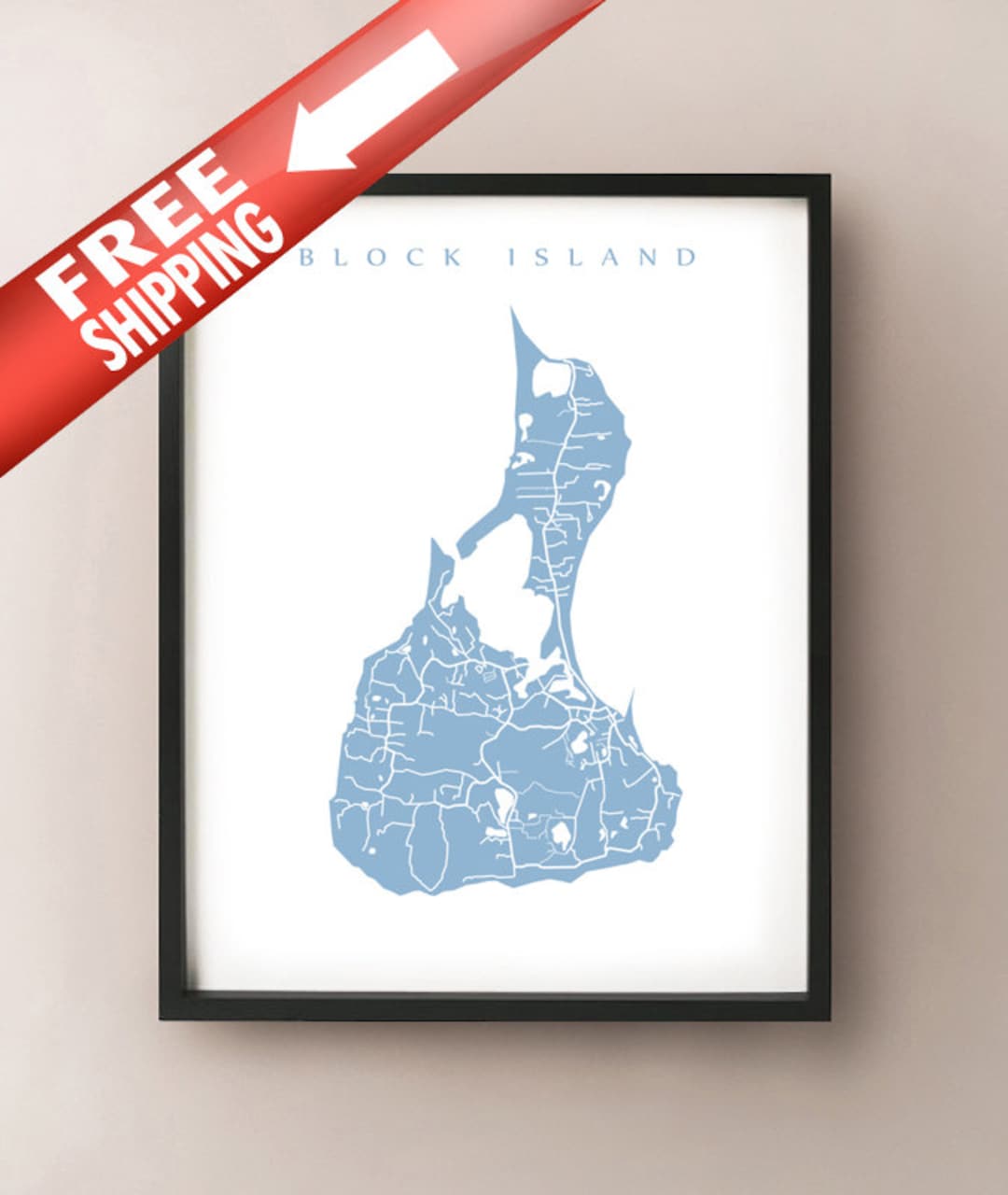 Block Island Map Print - Rhode Island Poster - Etsy
