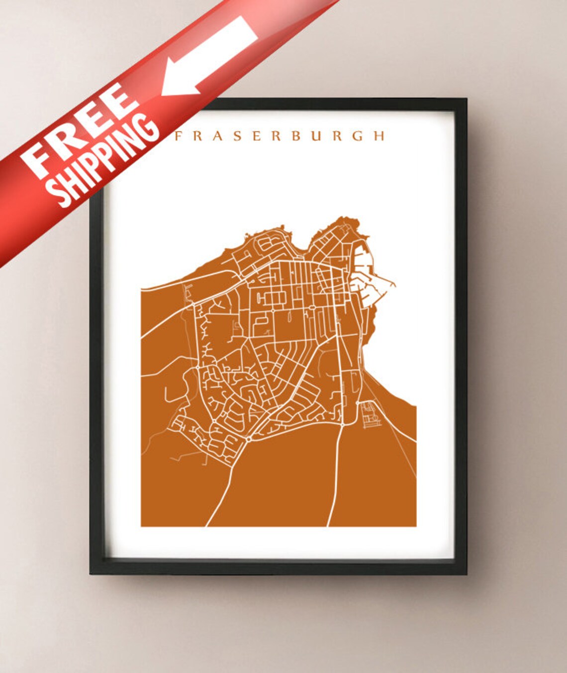 Fraserburgh Aberdeenshire Scotland Map Art Print - Etsy
