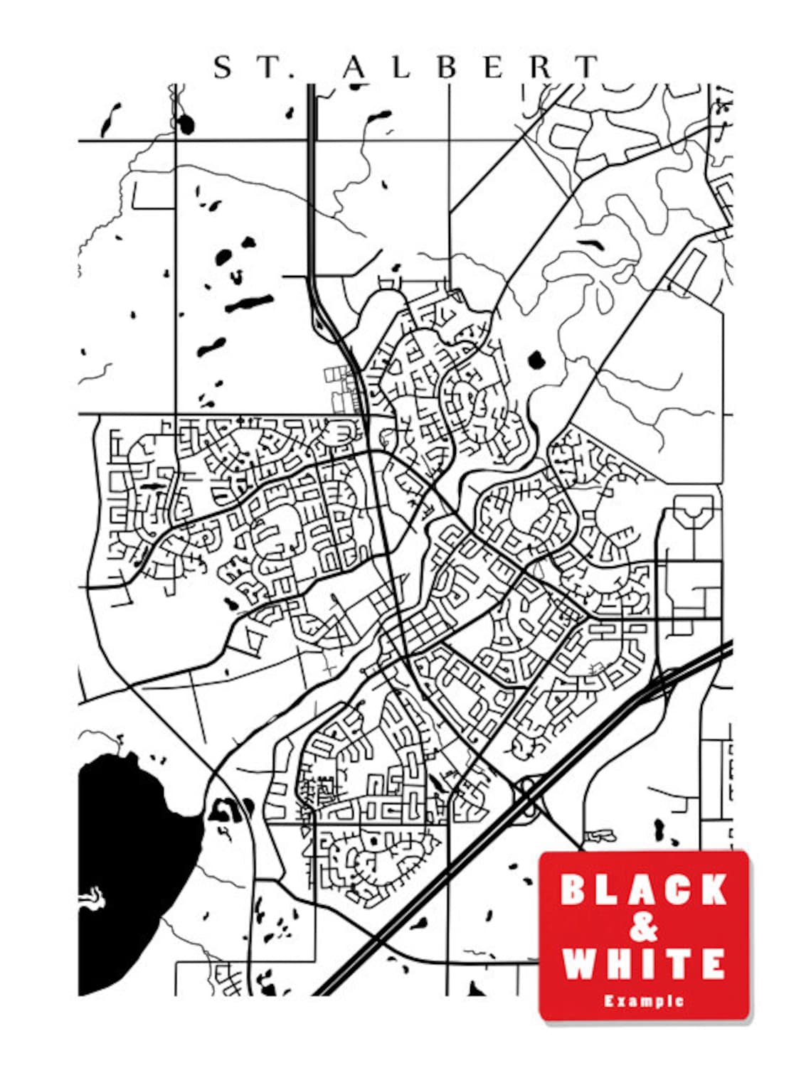 St. Albert Map Print - Alberta Poster - Modern Home Decor - Etsy