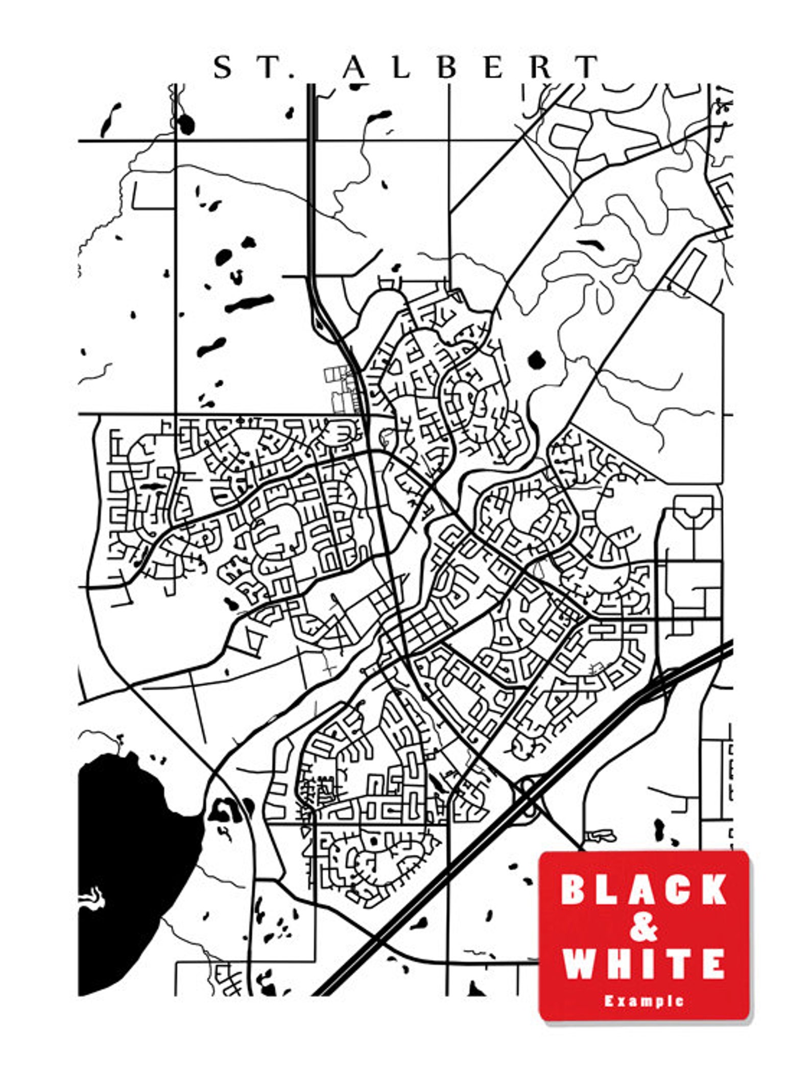 St. Albert Map Print - Alberta Poster - Modern Home Decor - Etsy