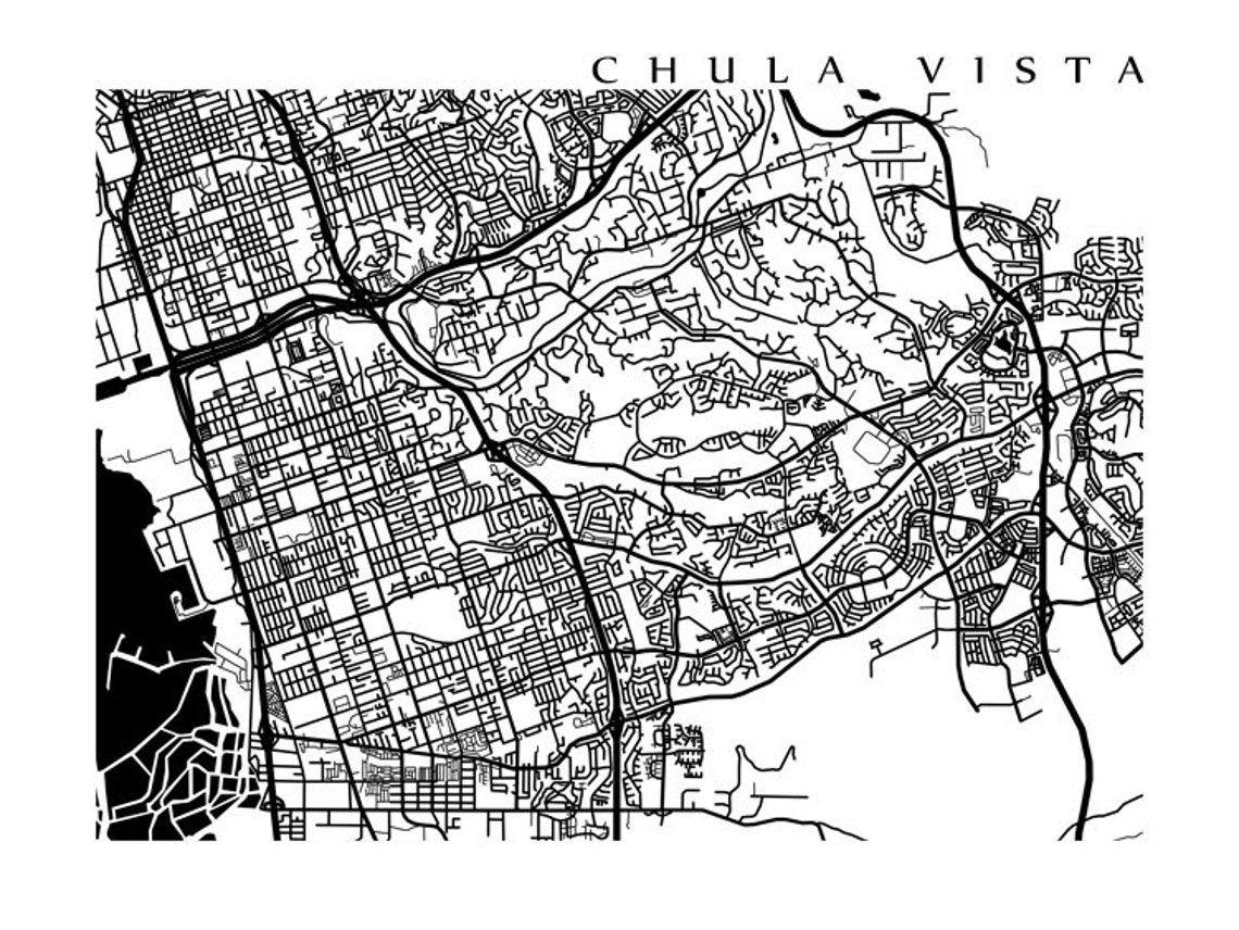 Chula Vista Map Art | Etsy