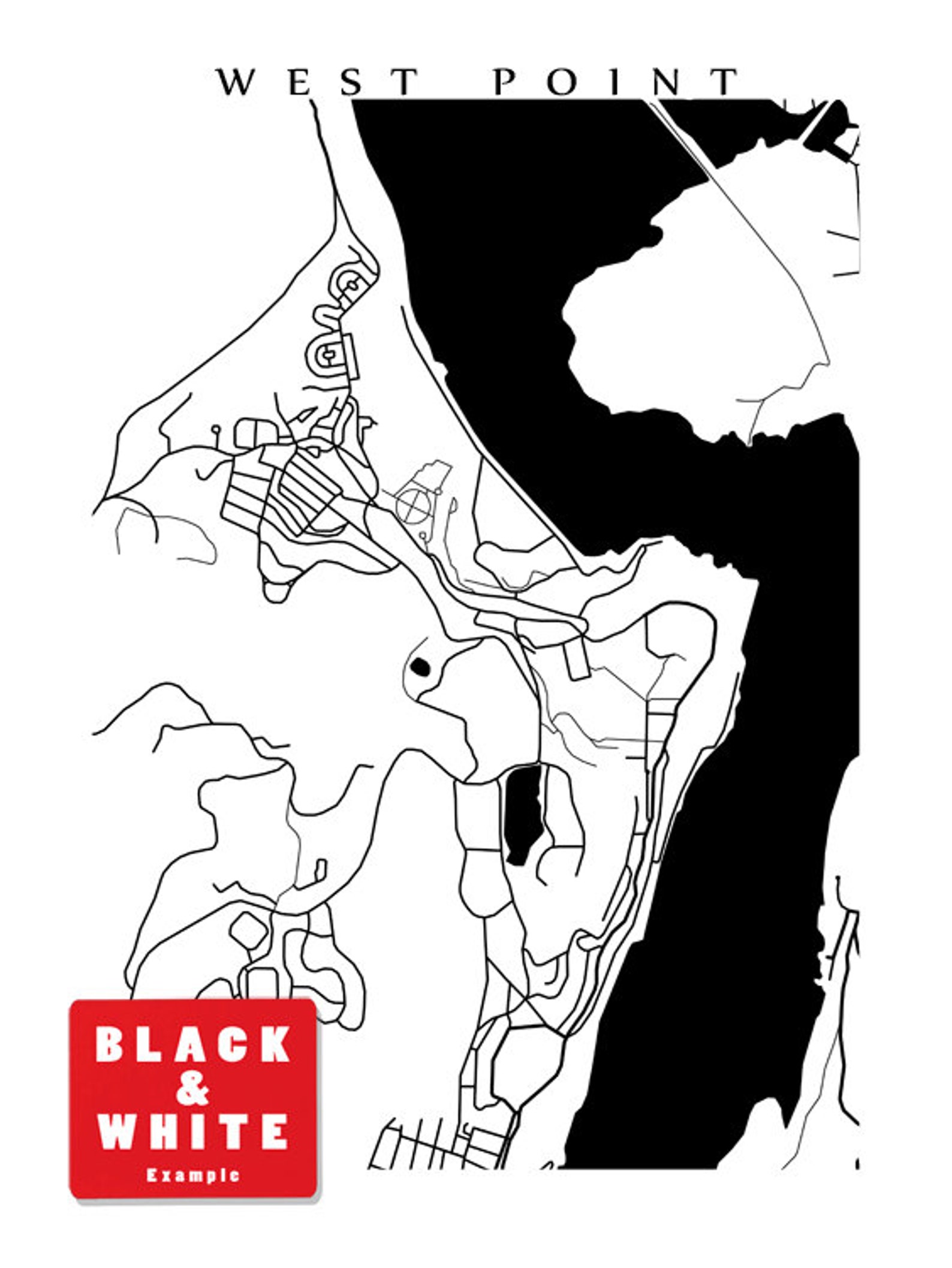 West Point Map Print New York Poster - Etsy