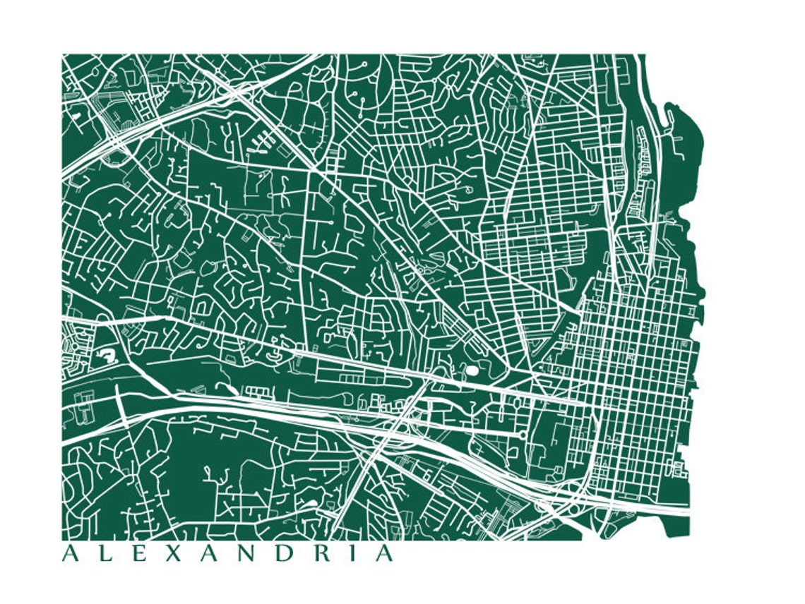 Alexandria Map Print Virginia Poster Art - Etsy