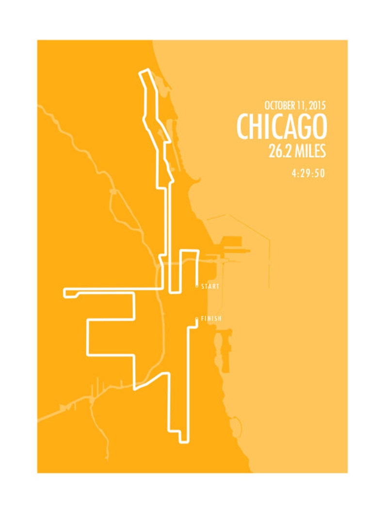 Chicago Marathon Print 2015 | Etsy