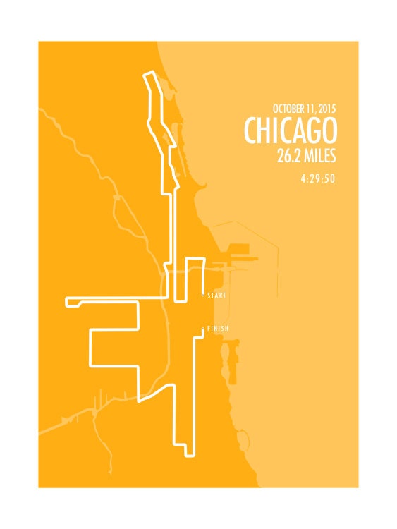 Chicago Marathon Print 2015 - Etsy Canada