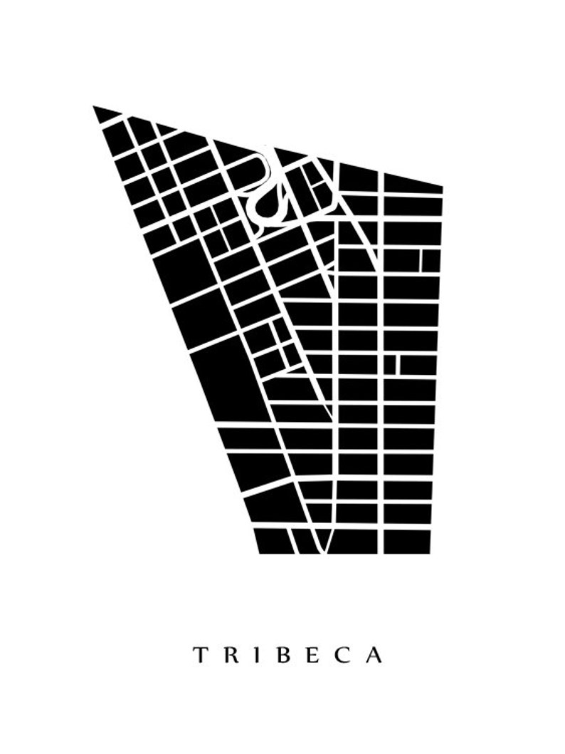 Tribeca Map Manhattan NYC Neighborhood Art Print - Etsy