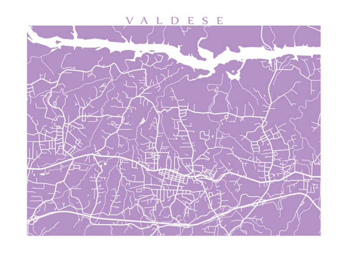Valdese NC Map Print North Carolina Poster - Etsy