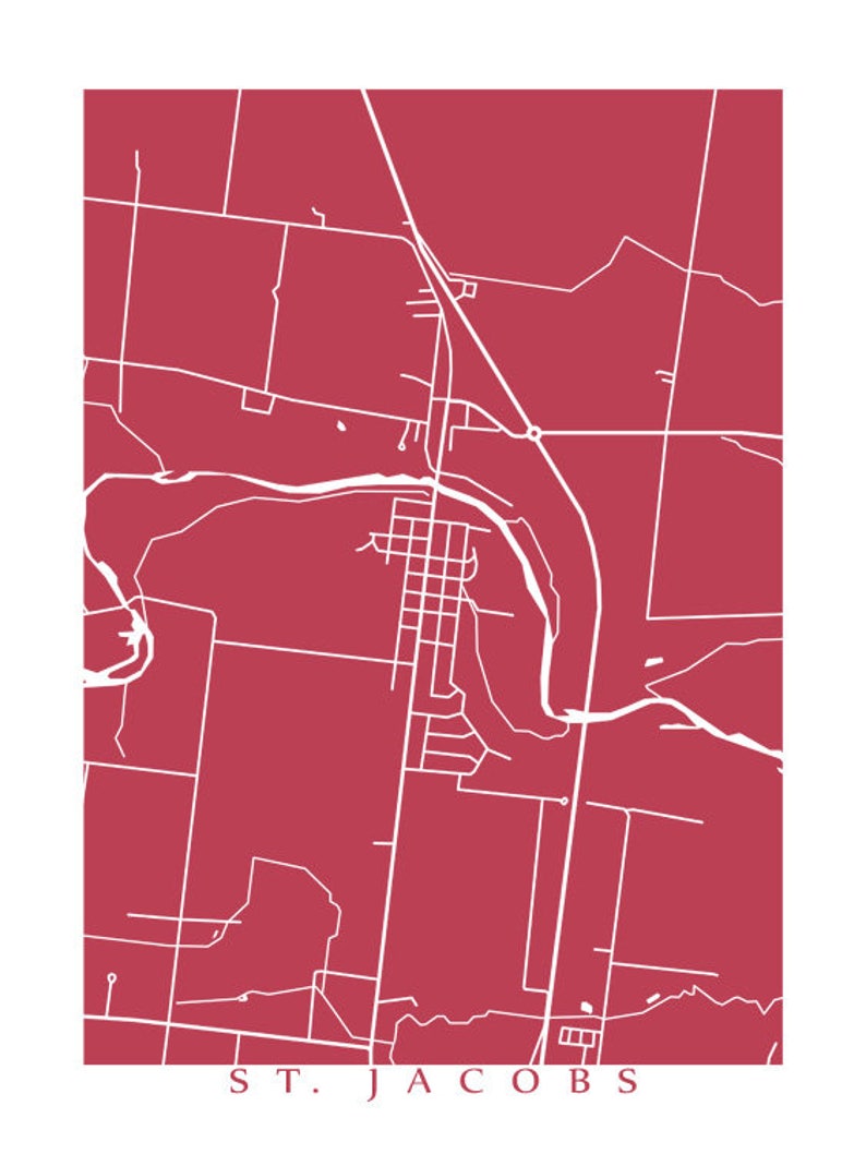 St Jacobs, ON Map - Ontario Poster Art - Etsy