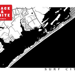 Surf City, NC Map Print - North Carolina Poster - Etsy