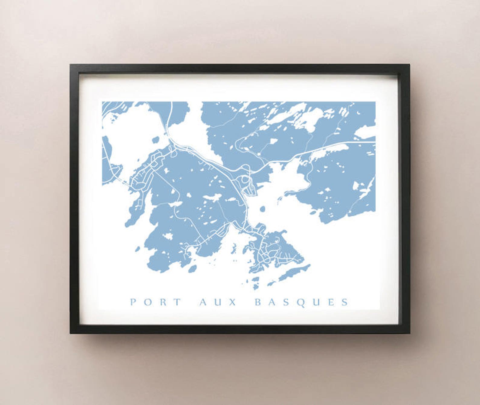 Port Aux Basques, NL Map - Newfoundland Poster - Channel, Grand Bay - Etsy