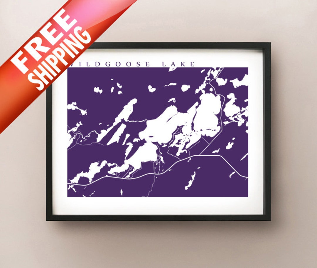 Wildgoose Lake Map Print - Greenstone, Ontario Art - Canada Poster - Etsy