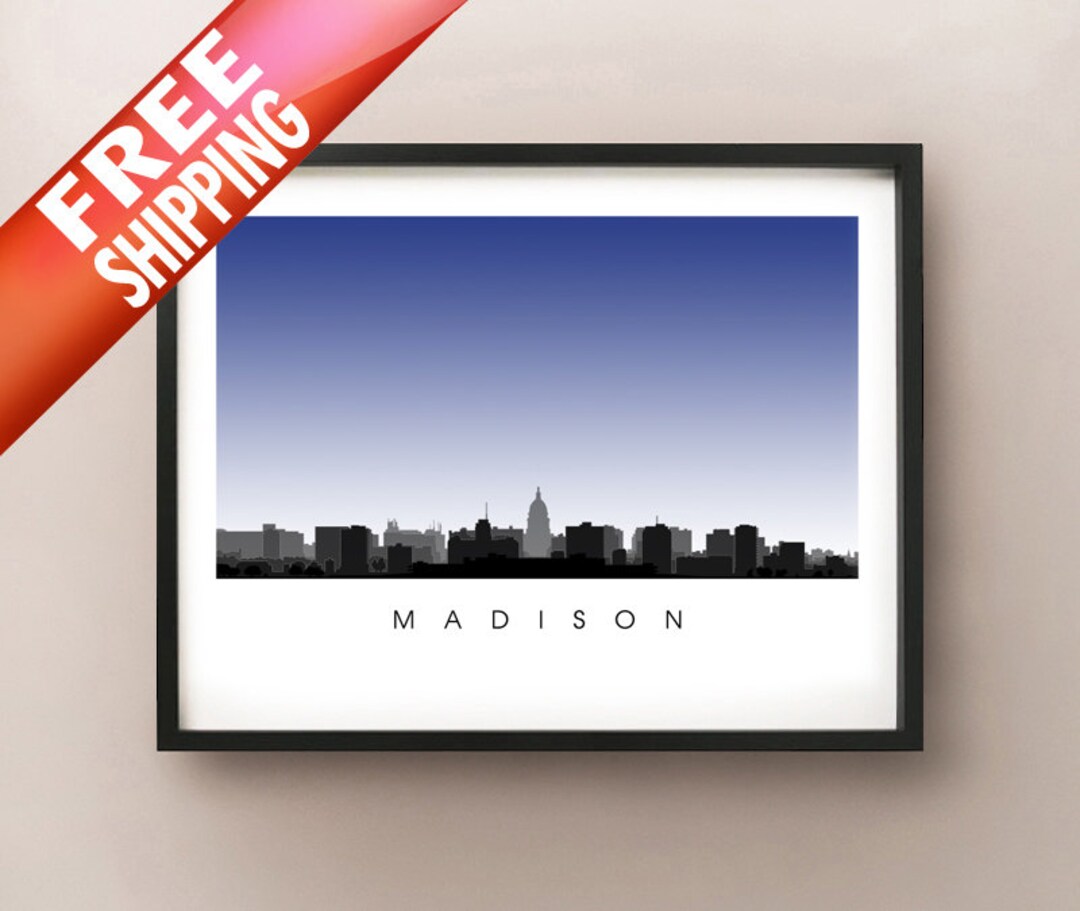 Madison Skyline - Wisconsin Poster Print - Cityscape, Architecture ...