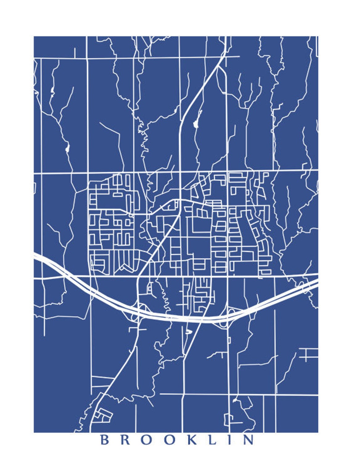 Brooklin Ontario Whitby ON Map Print - Etsy