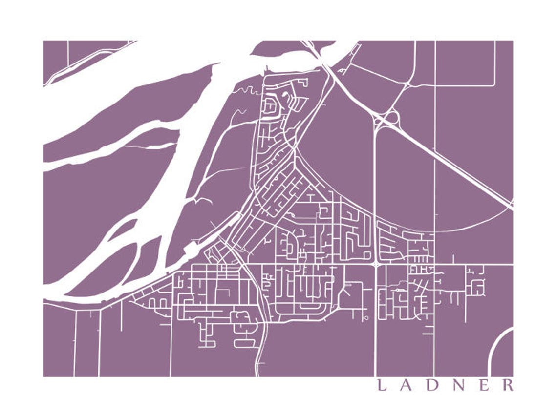 Ladner Delta Map Poster Print BC Canada - Etsy UK
