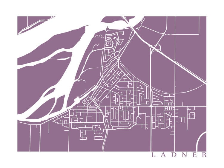 Ladner Delta Map Poster Print BC Canada - Etsy UK