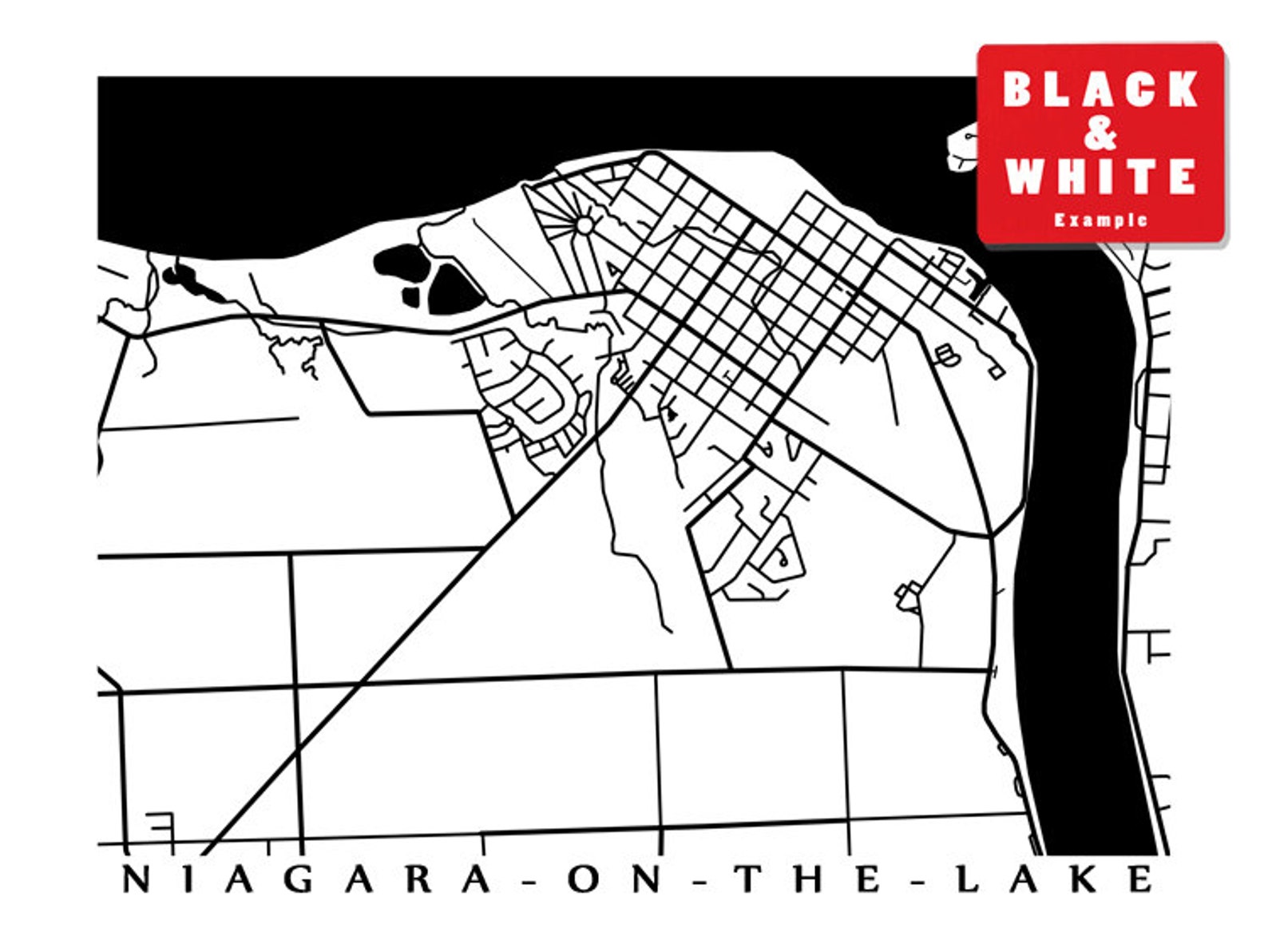 Niagara on the Lake Map Canada Wall Art NOTL Ontario - Etsy