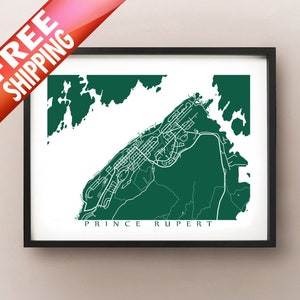 Prince Rupert, BC Map Poster Print - British Columbia, Canada - Etsy