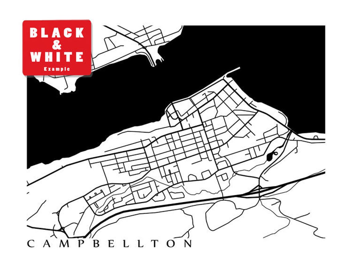 Campbellton Map - New Brunswick Art Poster - Etsy