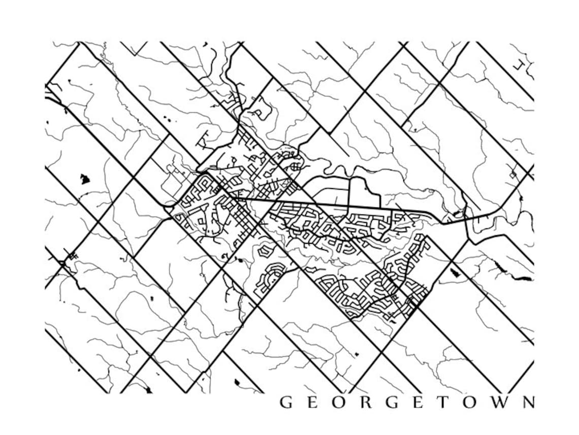 Georgetown Map Ontario poster art | Etsy