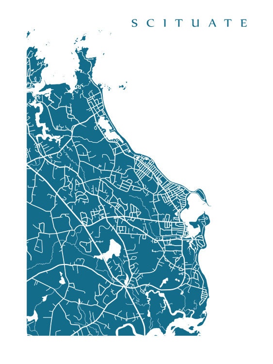 Scituate MA Map Print Massachusetts Poster | Etsy