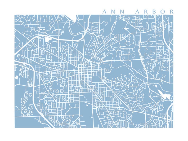 Ann Arbor Map Print Michigan - Etsy
