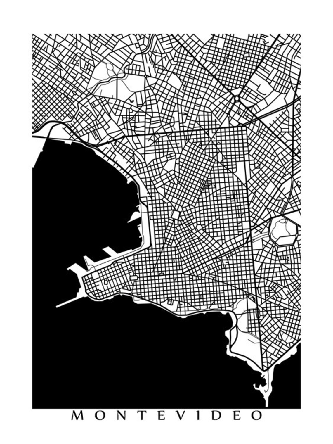 Montevideo Map Print | Etsy
