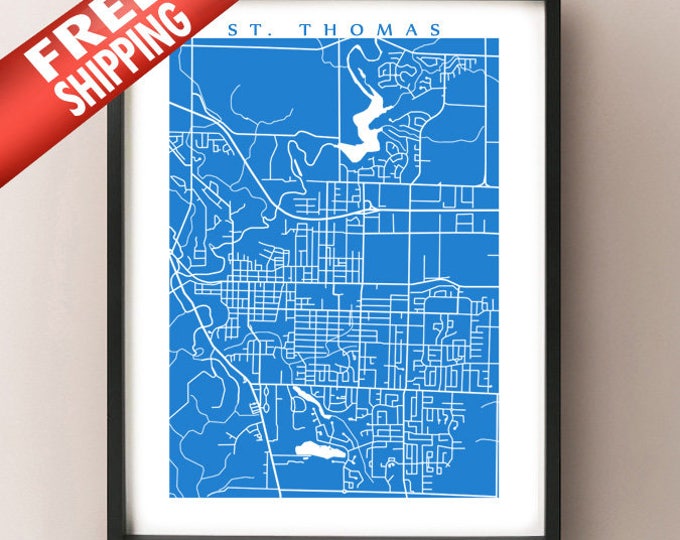 ST. THOMAS MAP, Antique St Thomas Ontario Map, Antique Map Print ...