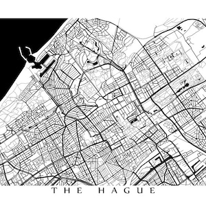 Den Haag Map - Black and White - Netherlands Art - the Hague Poster ...
